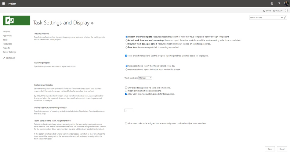 Setting a fact by a user in MS Project Online